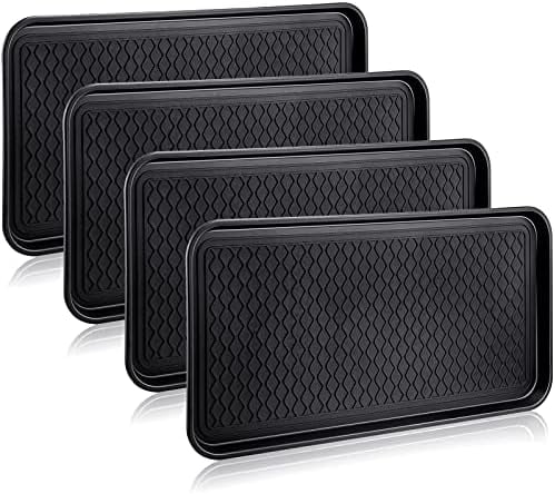 4 Pieces Shoe Tray for Entryway, Waterproof Boot Tray Shoe Mat Multi ...