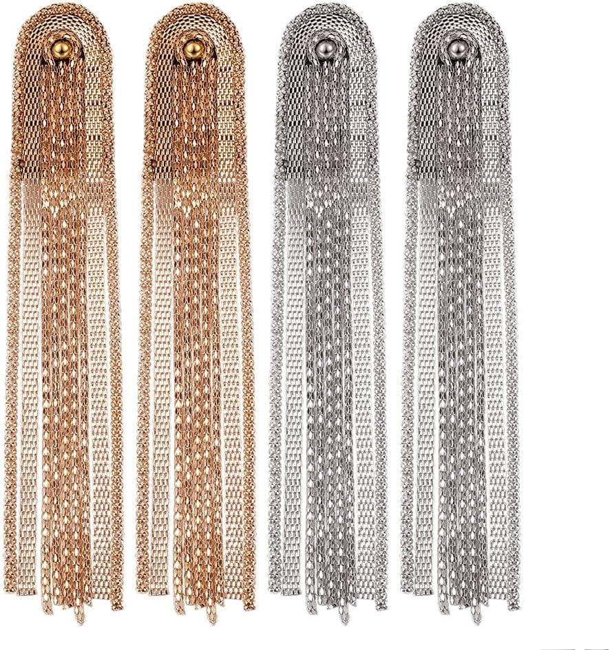 4 Pieces Shoulder Epaulet Chain Tassel Shoulder Badge Metal Fashion ...