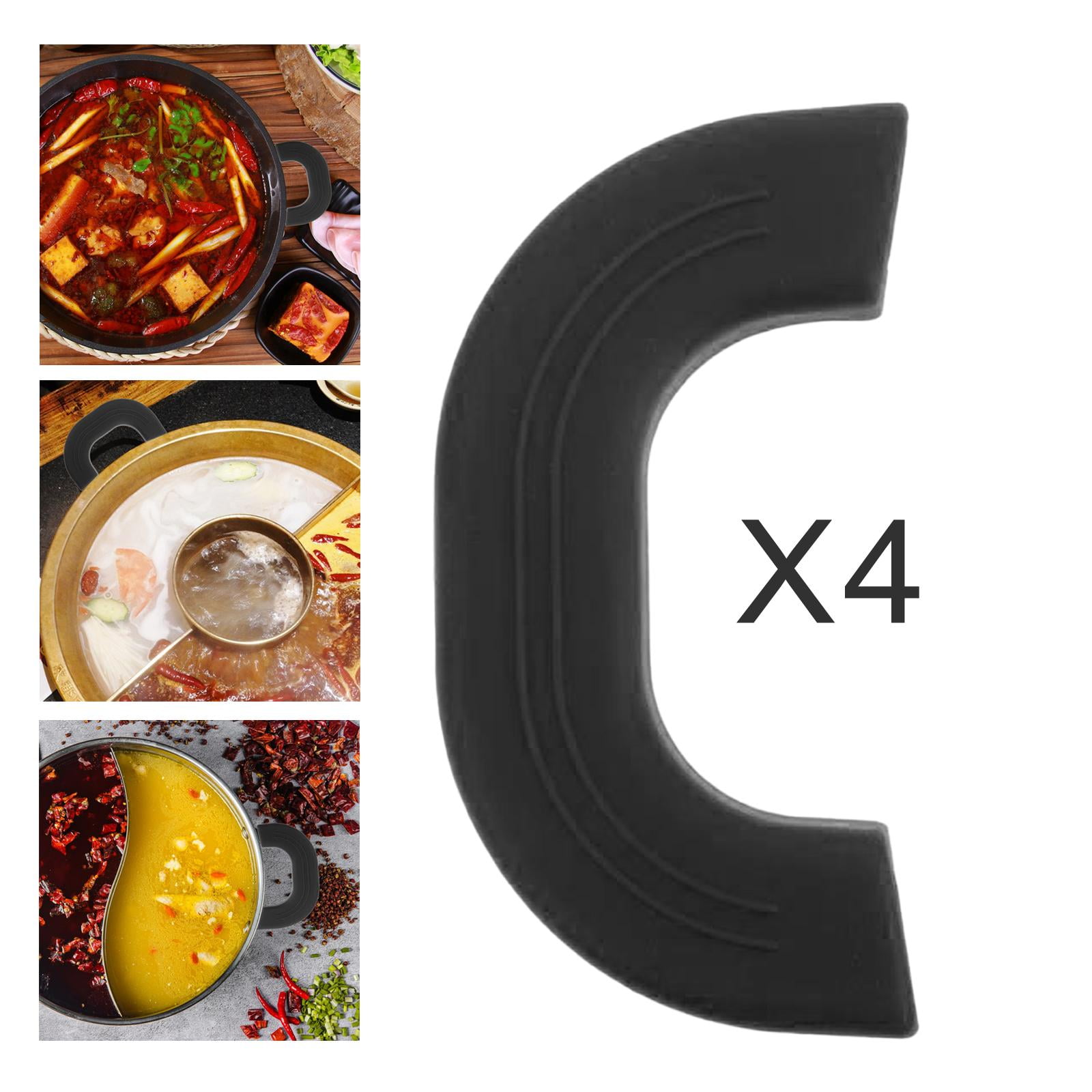 4 Pieces Silicone Assist Handle Holder Hot Pot Handle Kitchen Gadgets ...