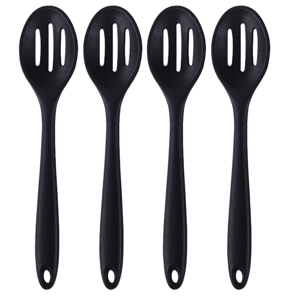 4 Pieces Silicone Cooking Spoons Set, Silicone Serving Spoon Silicone ...