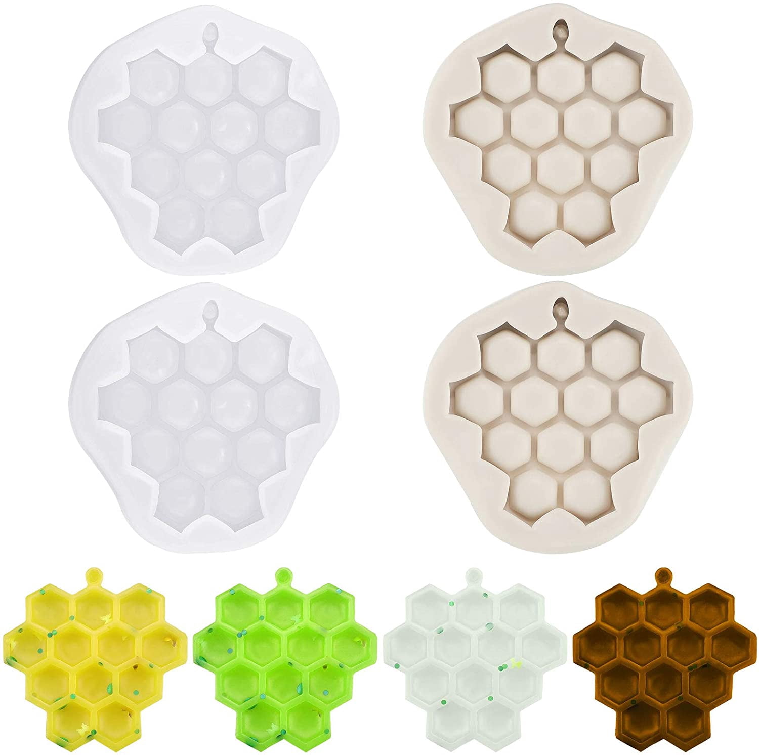 4 Pieces Silicone Honeycomb Bee Molds Beehive Fondant Mold Cake Cupcake ...