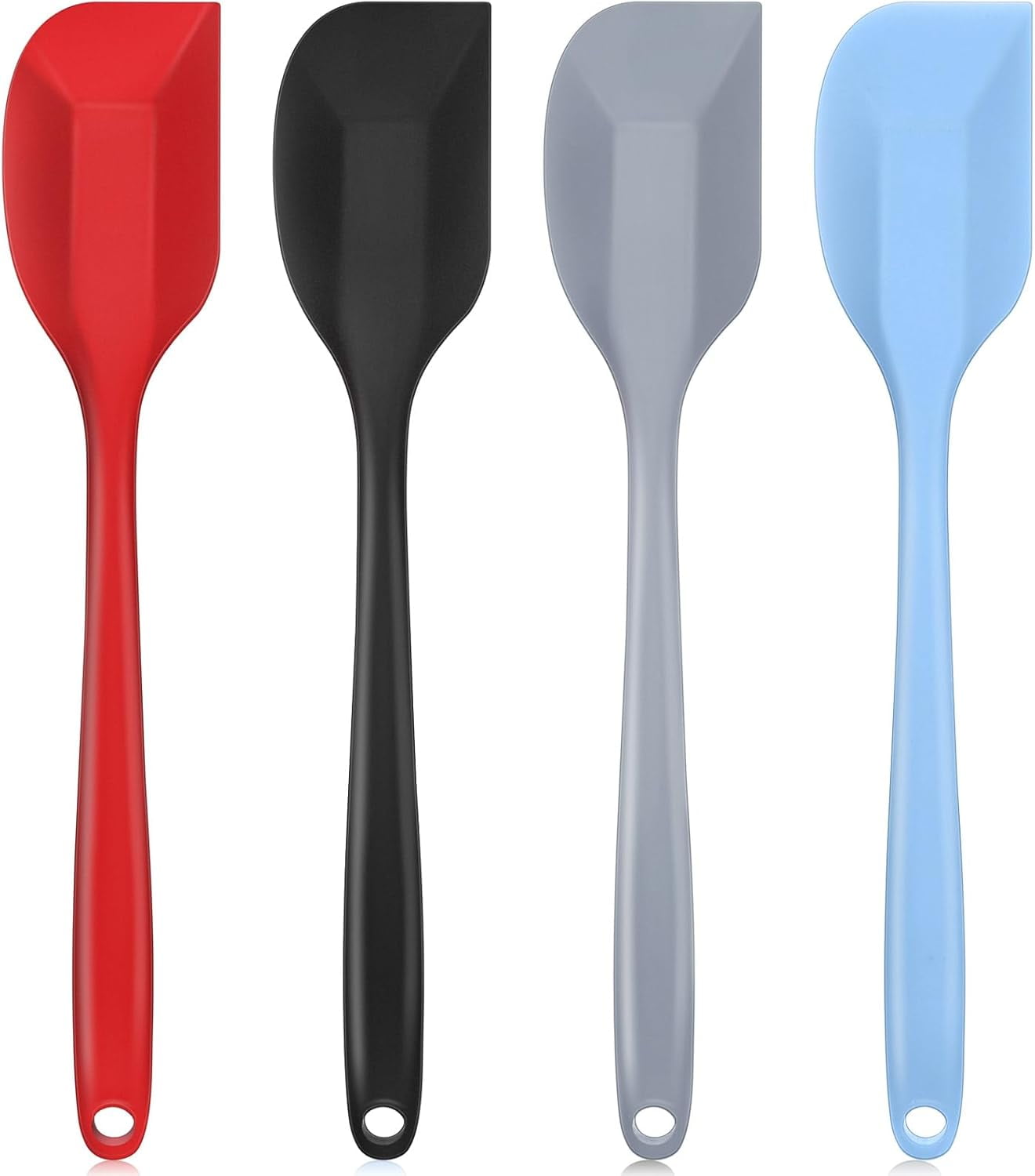 4 Pieces Silicone Mixing Spoon Spatula Scrapers for Cooking, 10.6 Inch ...