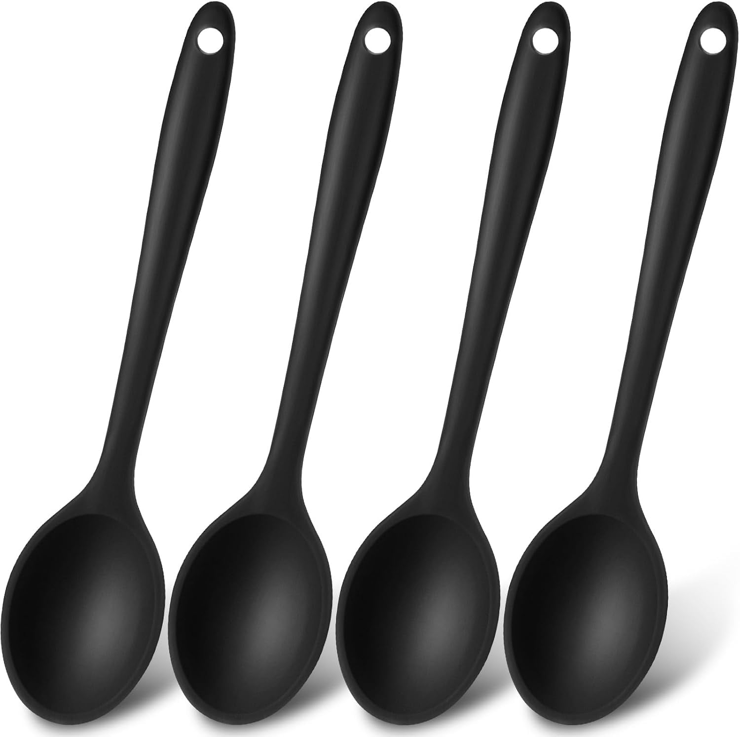 4 Pieces Silicone Spoons Nonstick Kitchen Spoon Silicone Serving Spoon ...