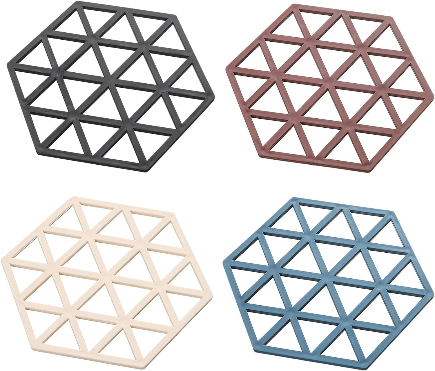 4 Pieces Silicone Trivet Mats Heat Resistant Non-Slip Heat Resistant ...