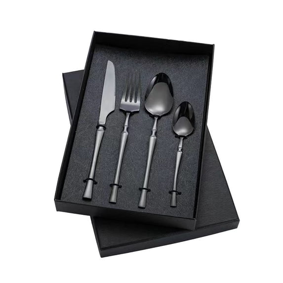 4 Pieces Silverware, Stainless Steel Flatware Cutlery Set for 1, Fancy ...