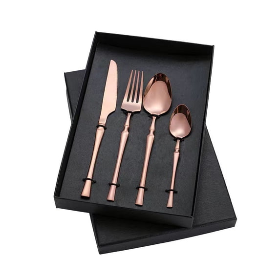 4 Pieces Silverware, Stainless Steel Flatware Cutlery Set for 1, Fancy ...
