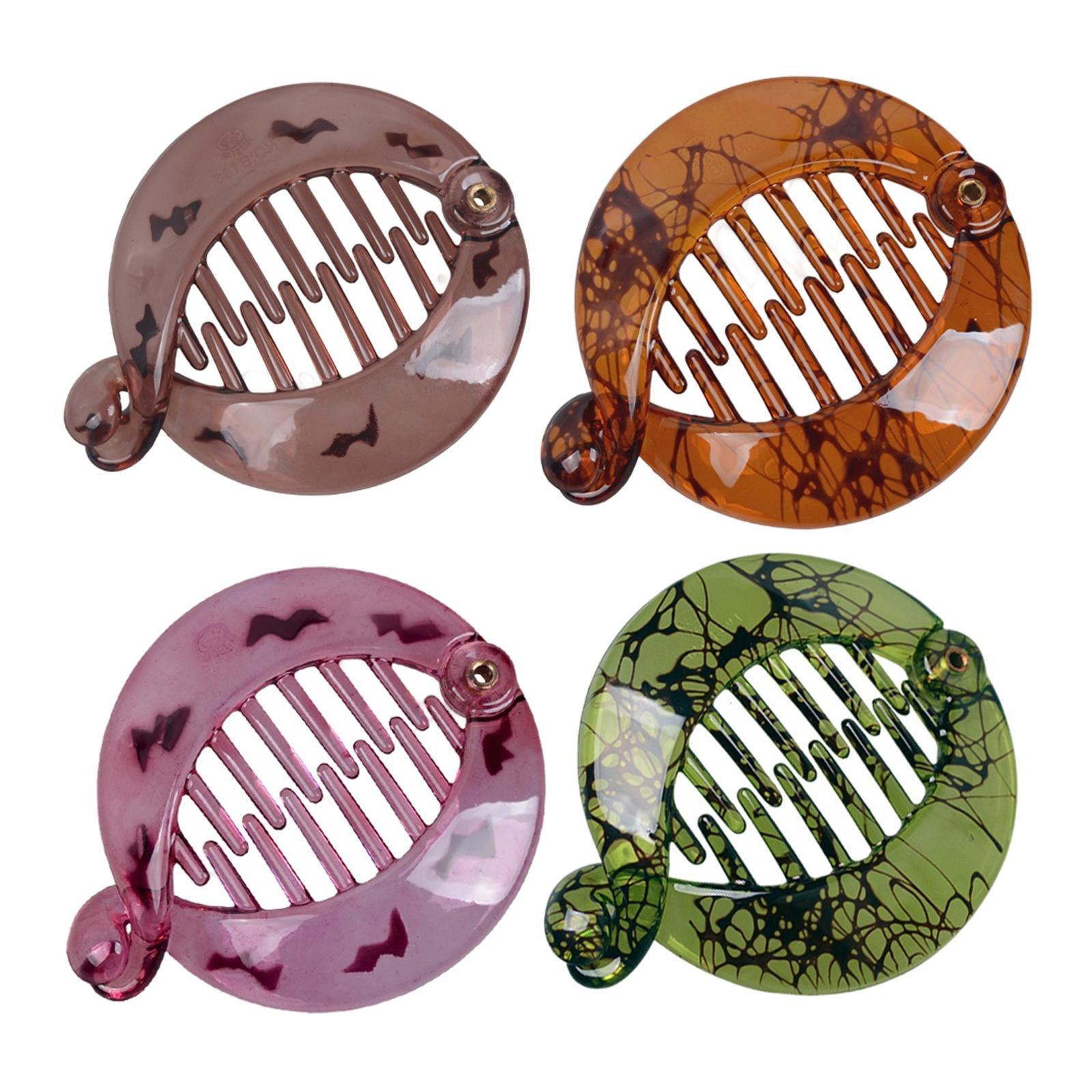 4 Pieces Small Round Hair Clips Fishtail Hair Clip Claws Combs B ...