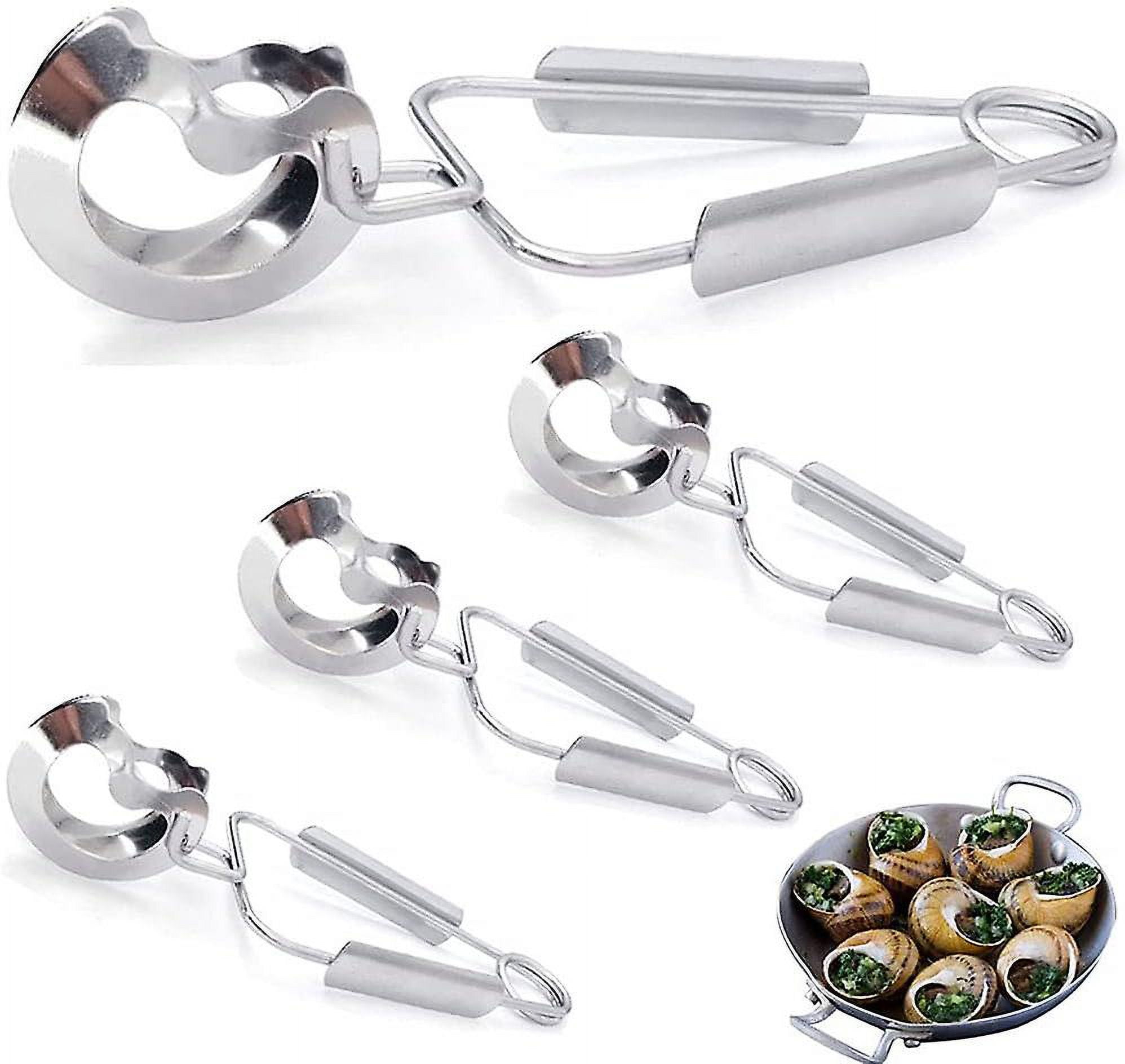 4 Pieces Stainless Steel Snail Tongs, Salad Tongs, Snail Tong, Mini ...