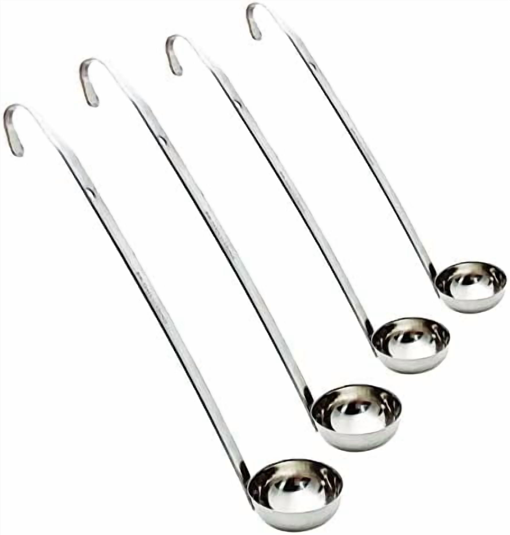 4 Pieces Stainless Steel Soup Ladle Metal Handle Ladle with Pouring Rim ...