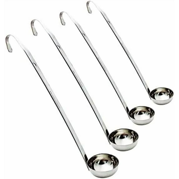 4 Pieces Stainless Steel Soup Ladle Metal Handle Ladle with Pouring Rim ...