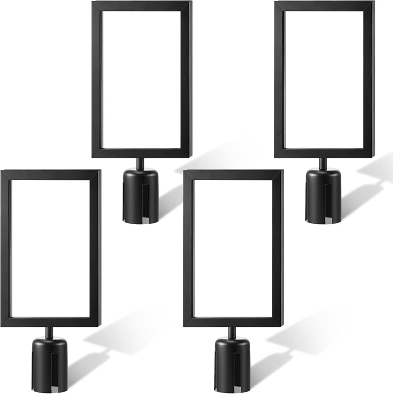 MY 4 Pieces Stanchion Sign Holder Double Sided Sign Frame with Cover ...