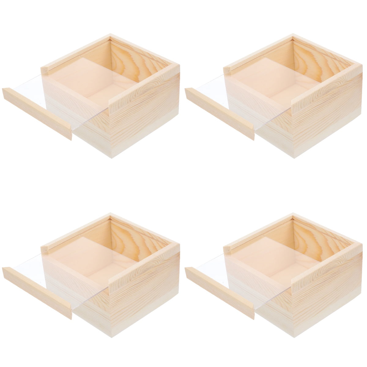 MERRYHAPY Compact 4pc Wooden Display Box with Acrylic Lid - Walmart.com