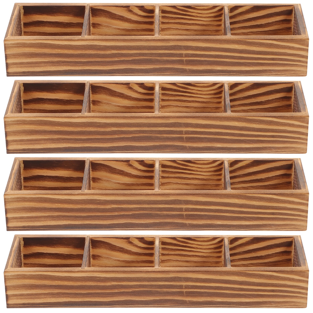 4 Pieces Sugar Storage Box Tea Bags Organizer Household Holder Wood ...