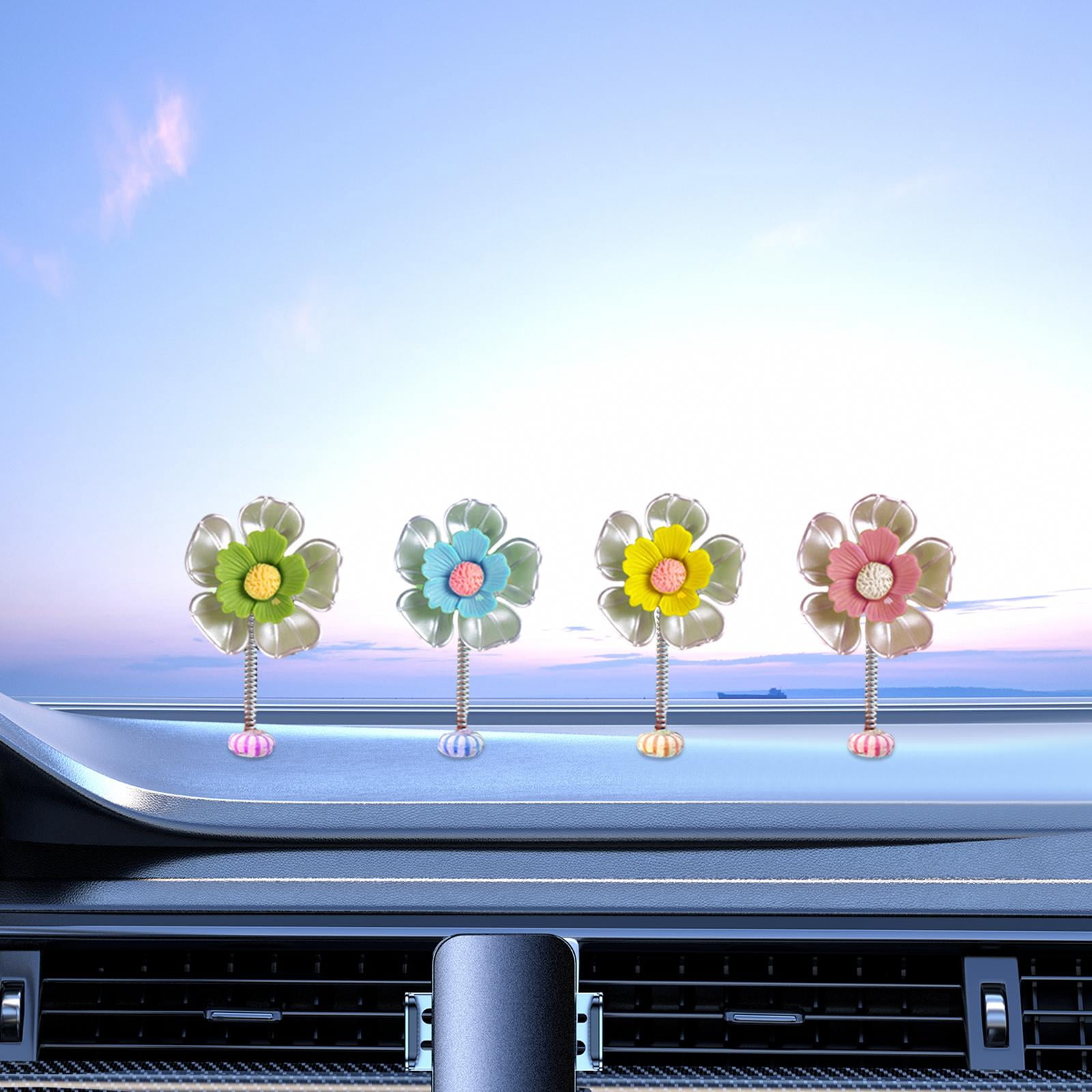 4 Pieces Swaying Flowers Car Ornaments Universal Delicate Car ...