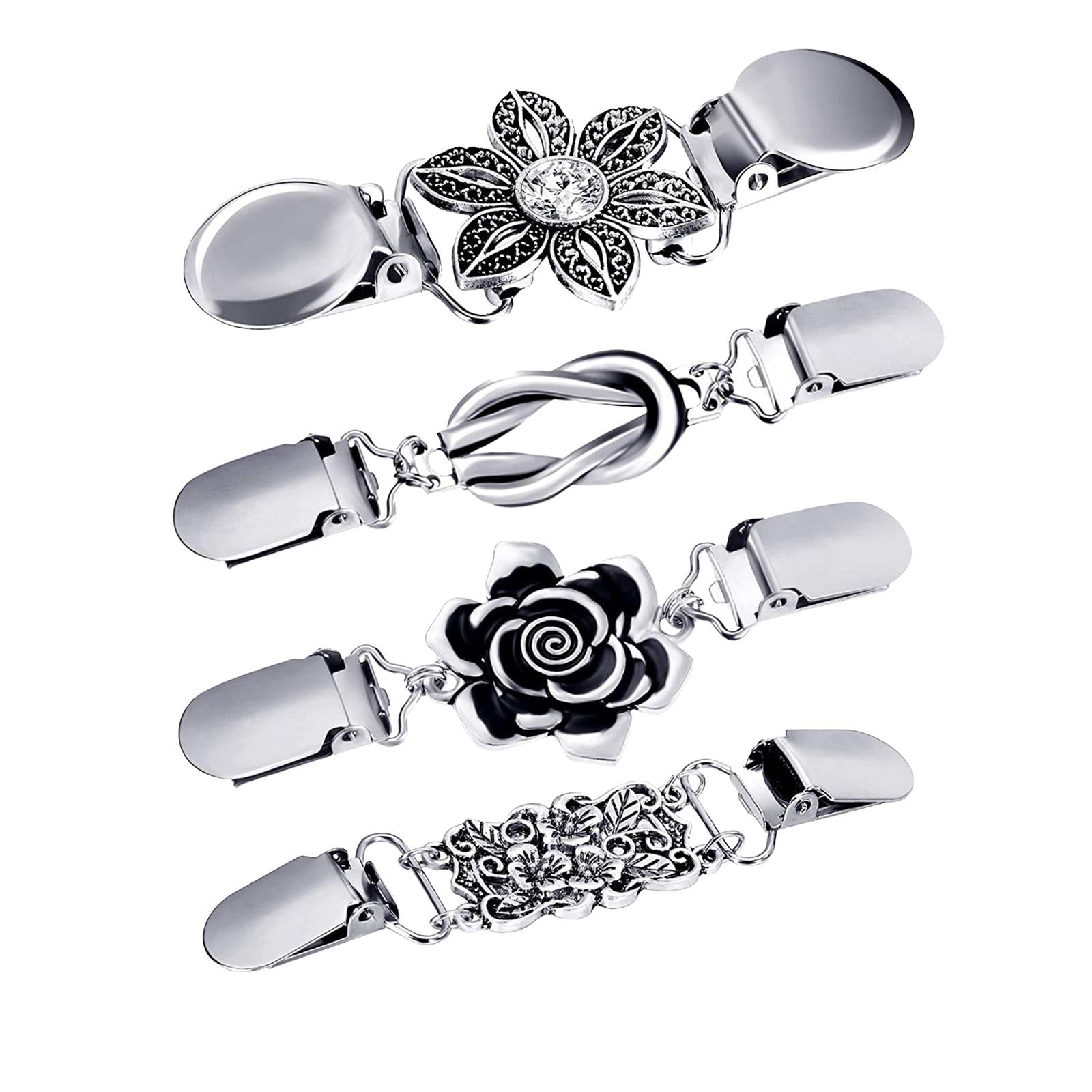 Segolike 4 Pieces Sweater Clips Cardigan Clips Metal Retro Sweater ...
