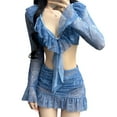 4 Pieces Swimsuit for Women Halters Swimming Suit Long Sleeves Swimwear ...