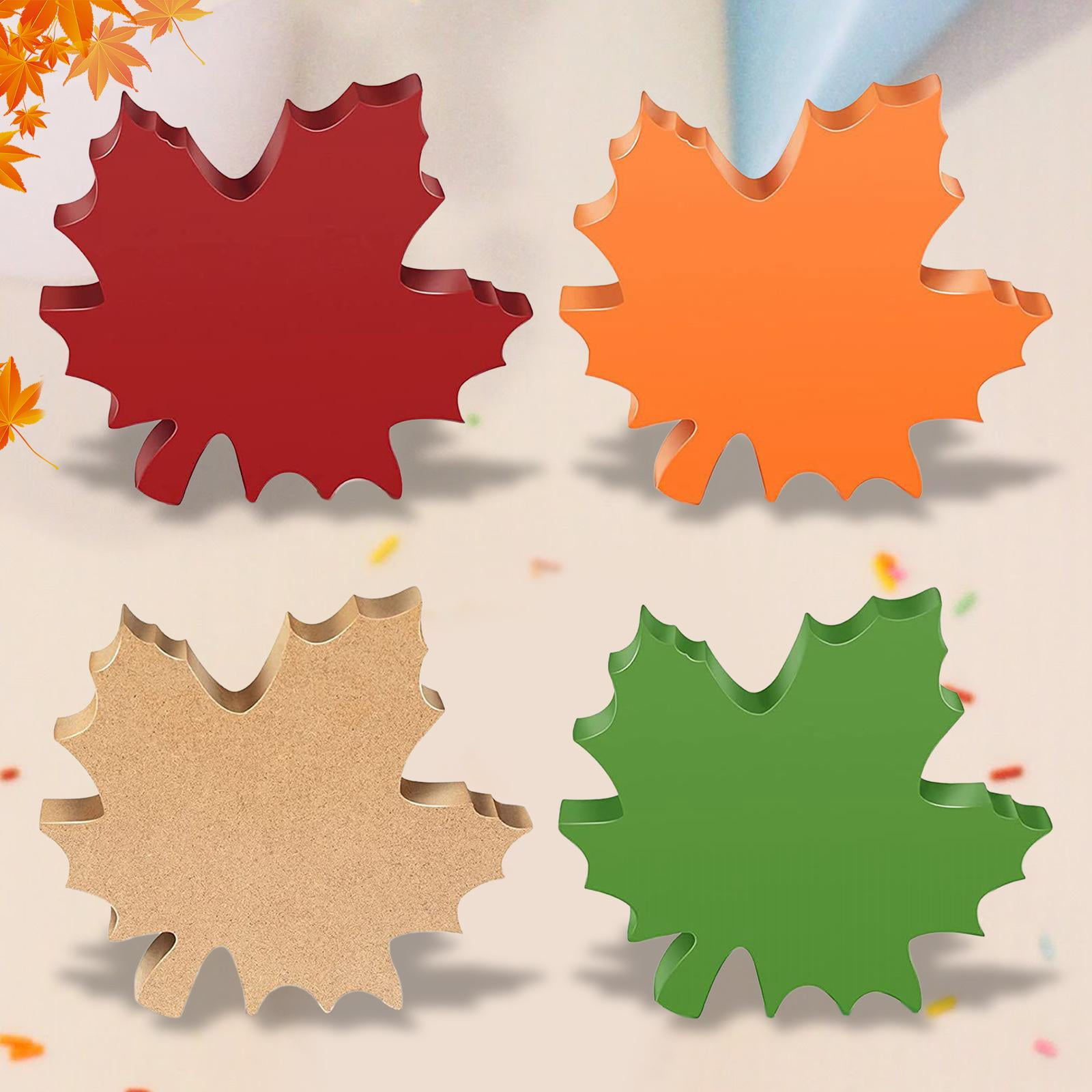 4 Pieces Thanksgiving Maple Leaf Signs Fall Maple Leaf Decor Table ...
