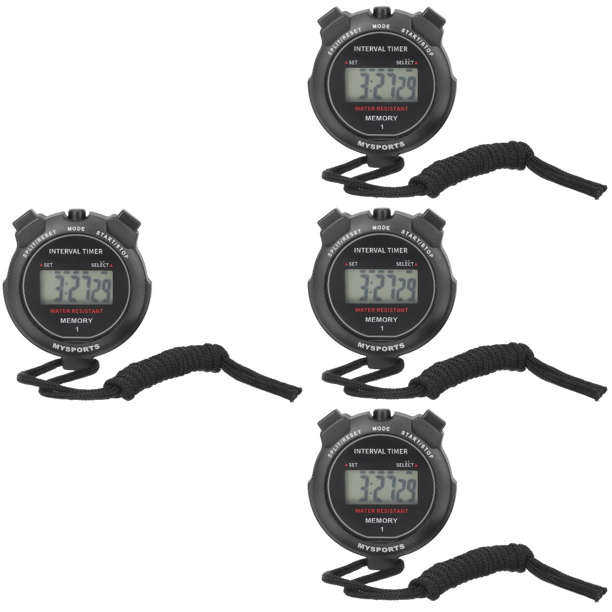 WRISTBIQUE Stopwatch Black Abs Outdoor Electronic Stopwatch Fitness ...