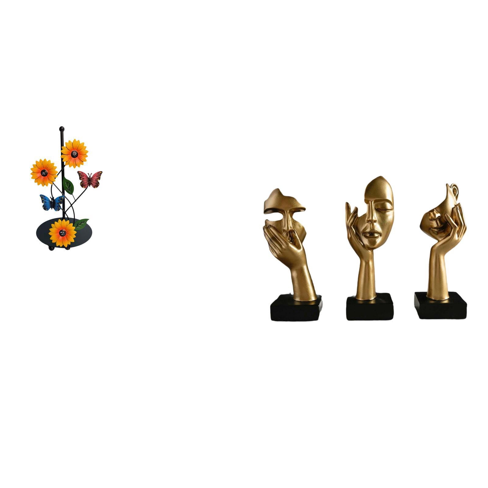 4 Pieces Toilet Paper Holder Paper Towel Holder Stand Thinker Statues ...