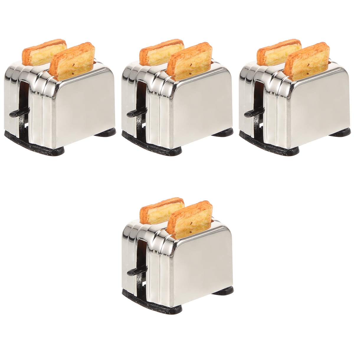 4 Pieces Toy Toaster Dollhouse Bread Maker Toy House Layout Child Baby ...