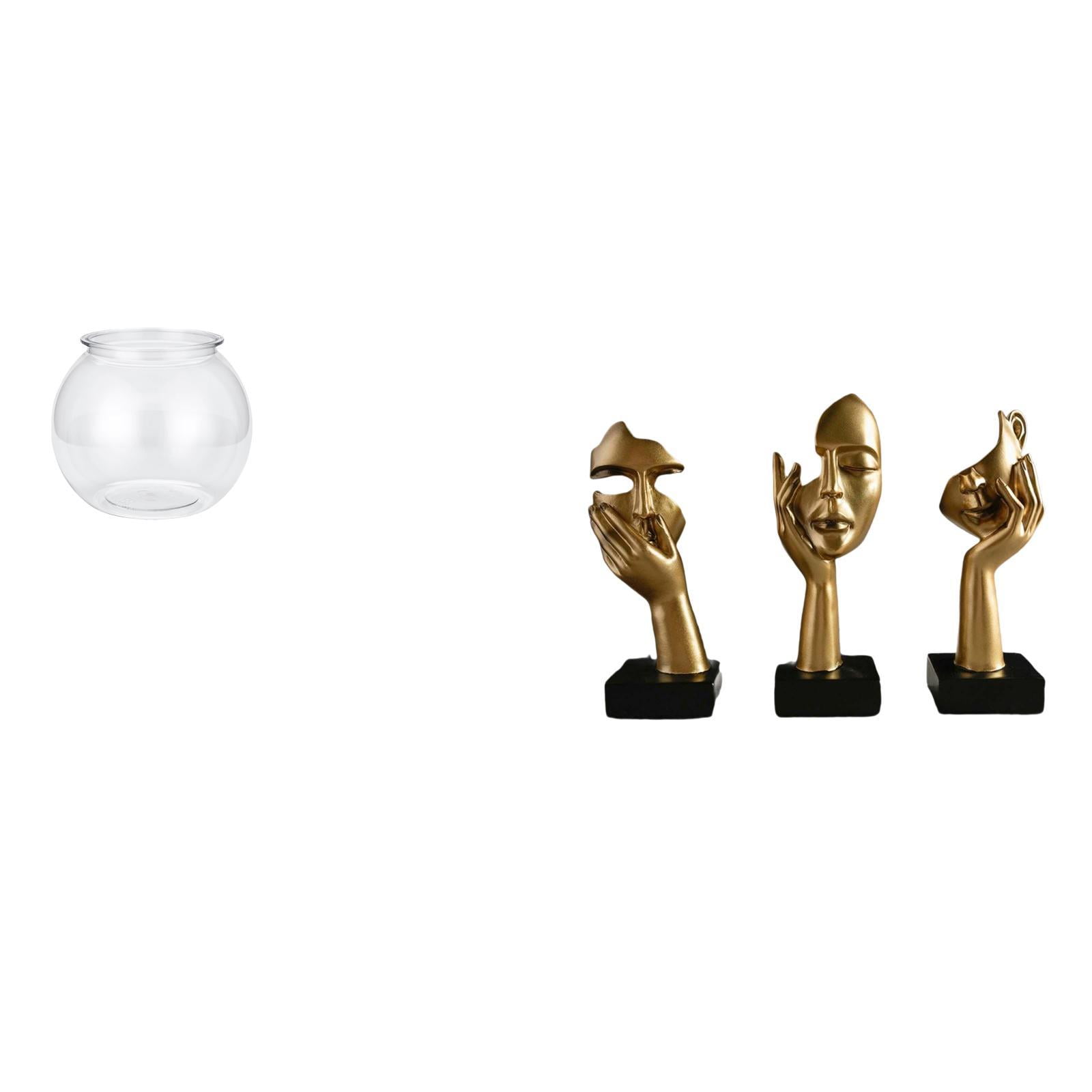 4 Pieces Transparent Small Fish Tank Thinker Statue Resin Material for ...