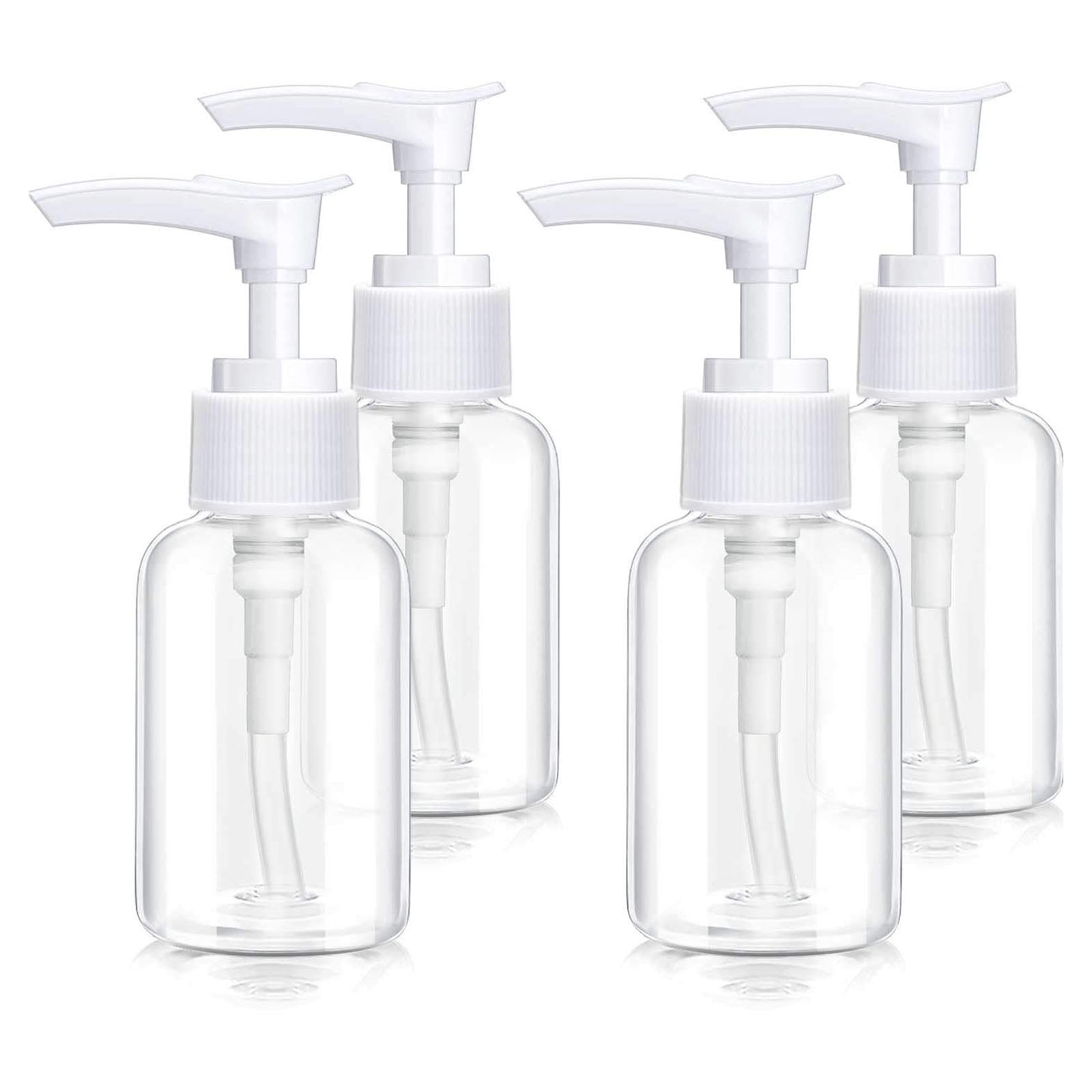 4 Pieces Transparent Travel Bottles Pump Bottle Lotion Dispenser Bottle ...