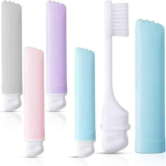 4 Pieces Travel Toothbrush Set, Soft Bristle Mini Foldable Tooth Brush ...