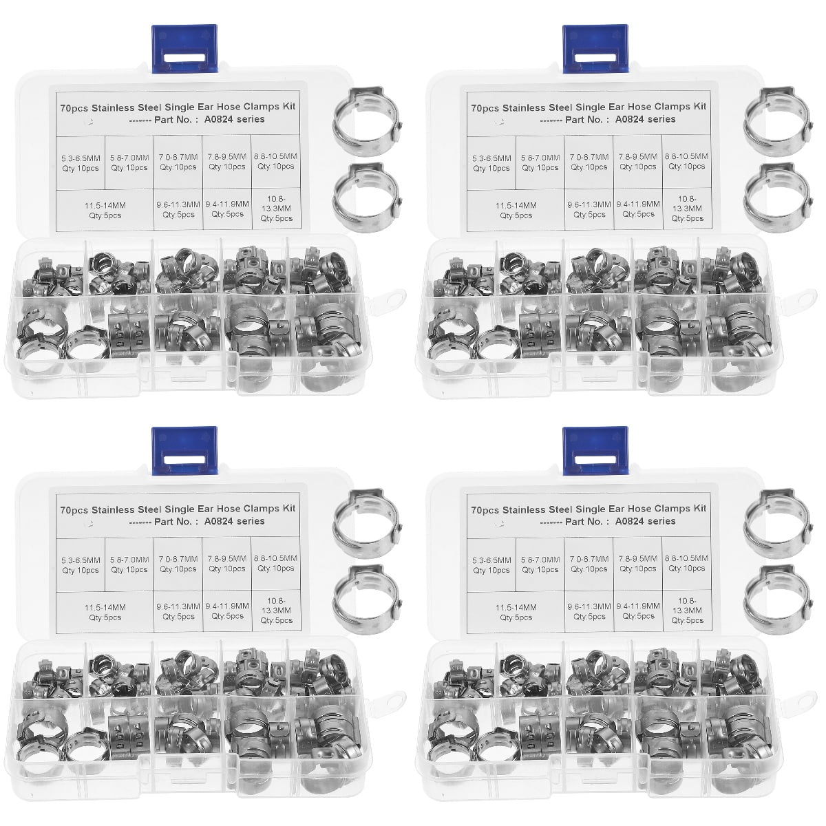 4 Pieces Tube Pipe Clamping Ring Assortment Kit Tubing Clamps - Walmart.com