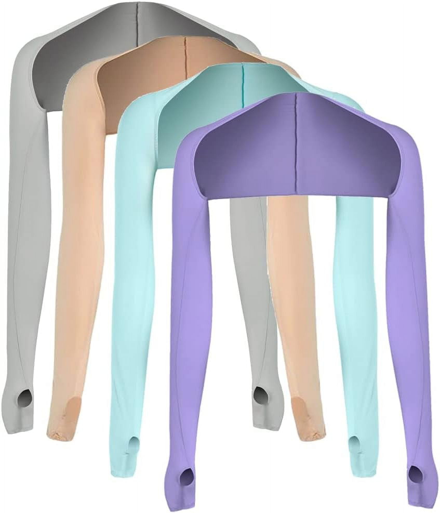 4 Pieces UV Protection Sun Shawl Cooling Arm Sleeve with Thumb Hole for ...