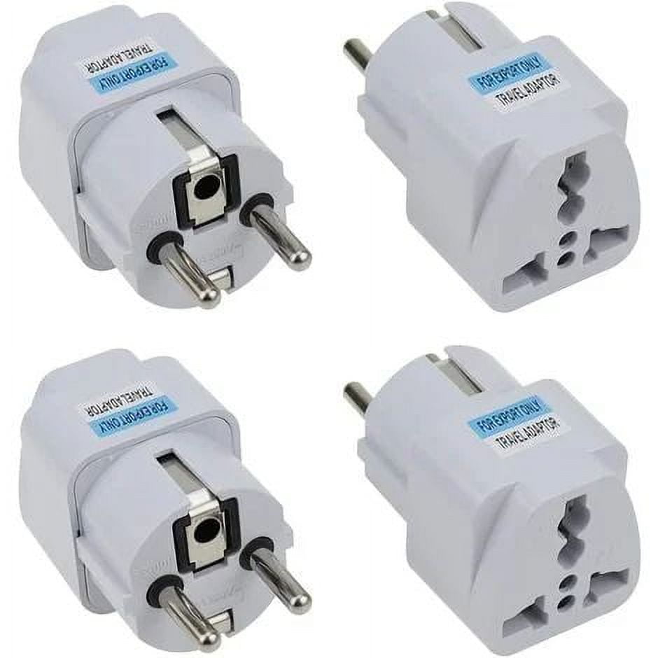 4 Pieces Universal France Travel Plug Adapter Europe Plug Adapter CE ...