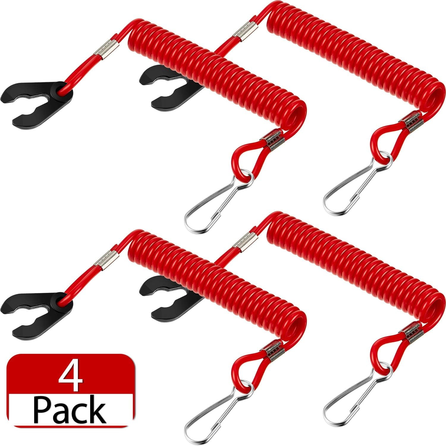 4 Pieces Universal Outboard Switch Keys with Stop Switch Lanyard Cord ...