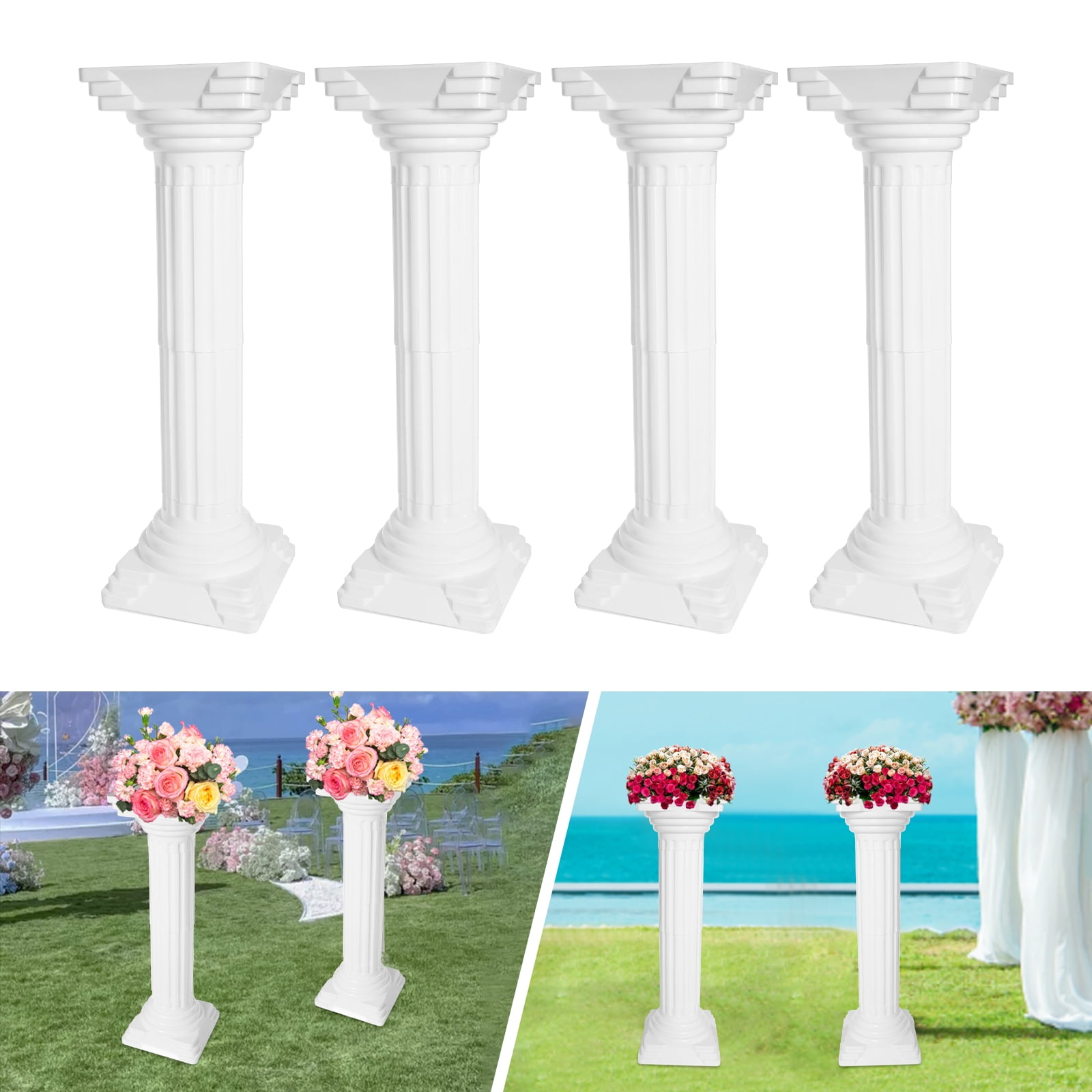4 Pieces Wedding Columns, Height Adjustable Wedding Landscaping Pillars ...
