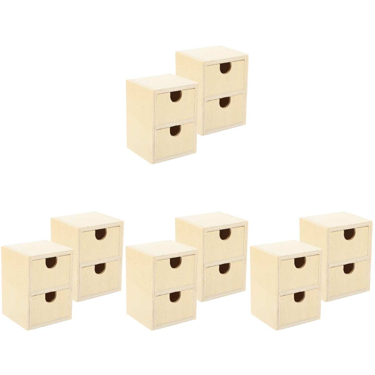 4 Pieces Wooden Small Drawers Storage Cabinet Blank - Walmart.com