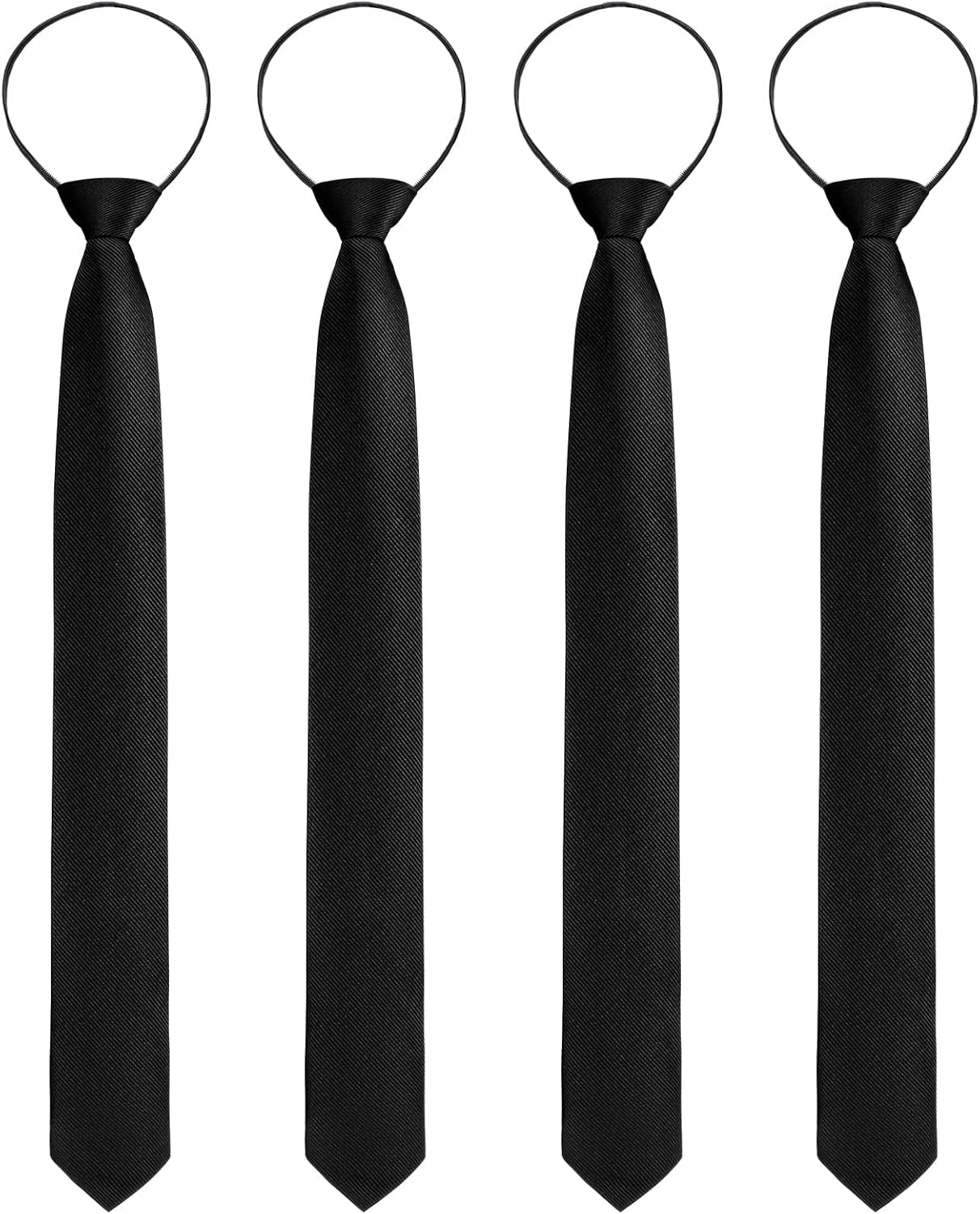 4 Pieces Zipper Ties for Men Adjustable Men's Neckties Zip on Tie for ...