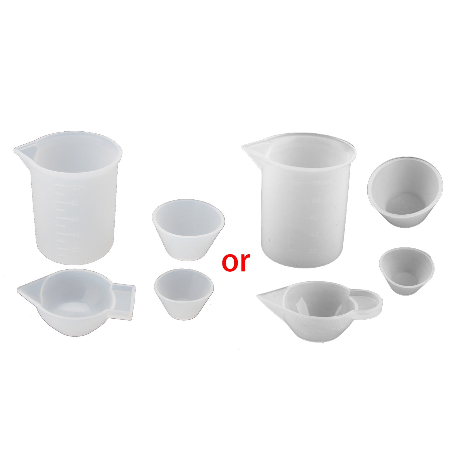 4 Pieces for Creative Epoxy Resin Mixing Cups Silicone Measuring Cups ...