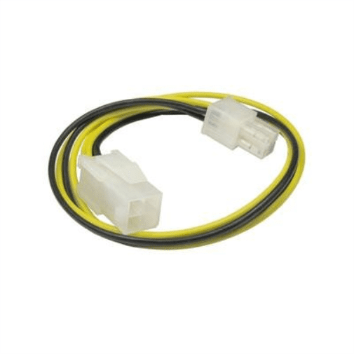 4-Pin ATX (M) to 4-Pin ATX (F) 0.28m Black and Yellow OEM Internal ...