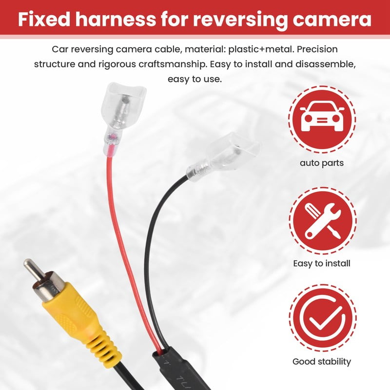 4 Pin Car Reverse Camera Retention Wiring Harness Cable Plug Adapter ...