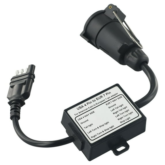 4-Pin Flat Plug To European7-Pin Connector 4 To 7 Trailer Light ...