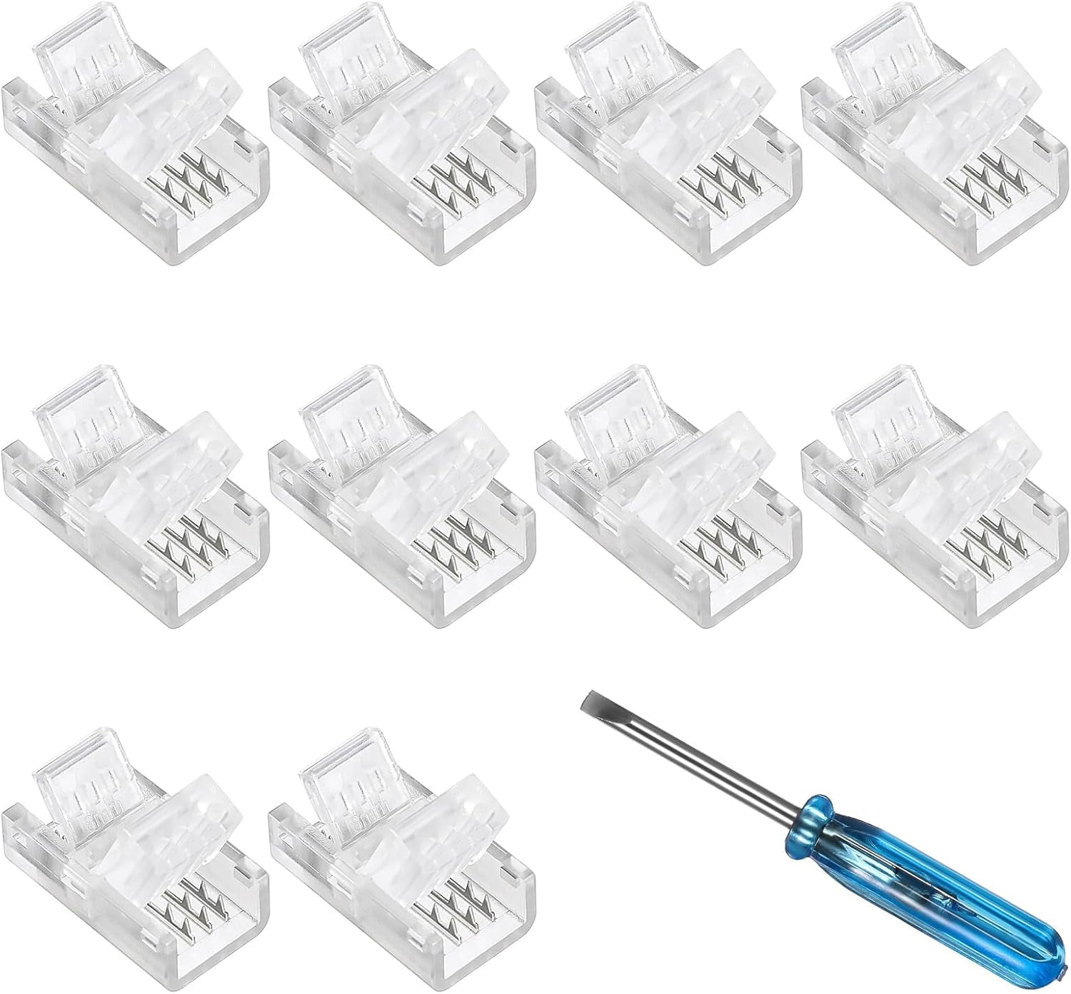 4 Pin LED Strip Connectors, 10 PCS LED Light Connectors RGB Connector ...