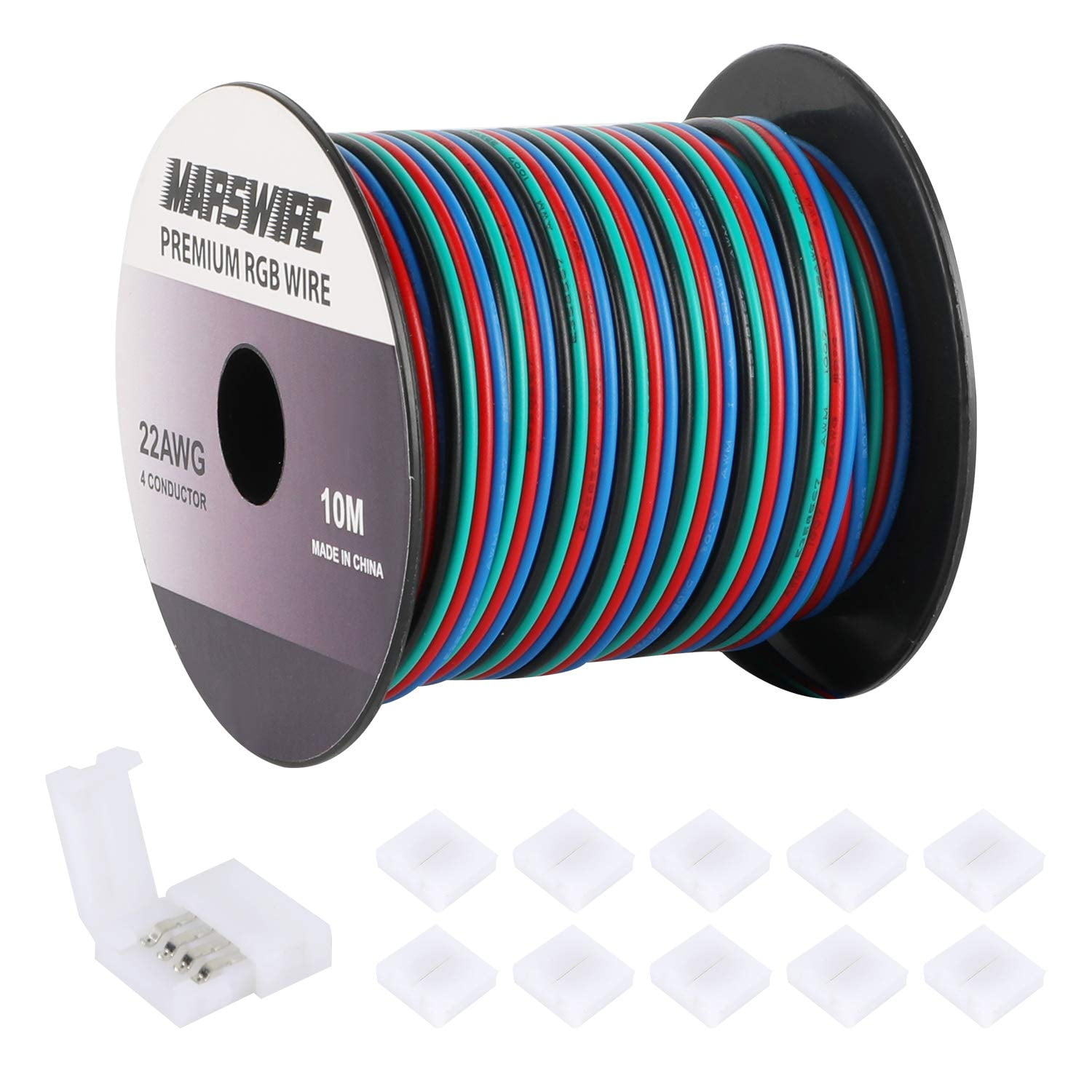 4 Pin Led Light Connectors with RGB Wire, Solderless RGB Light Strips ...