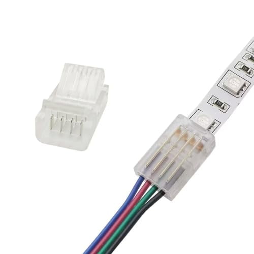 4 Pin Led Strip Connector 10mm RGB Strip to Wire Connectors Unwired ...