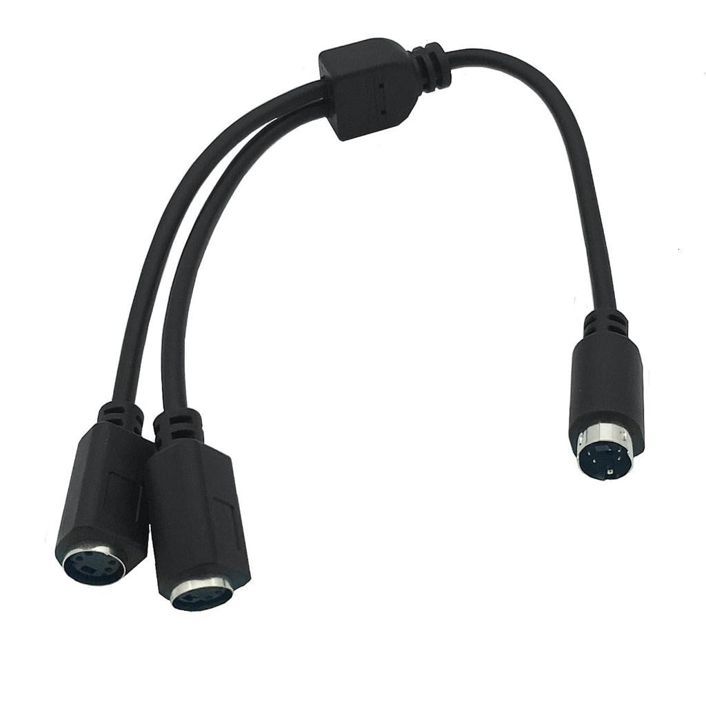 4 Pin Mini DIN Adapter Split Signal Male to 2 Female S-Video Cable ...