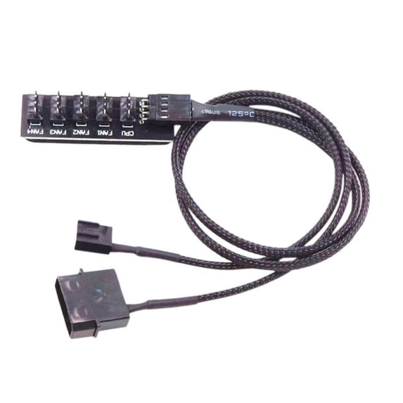 4 Pin PC Fan Hub 1 to 5 Way Internal Fan Power Supply Extension Cable ...