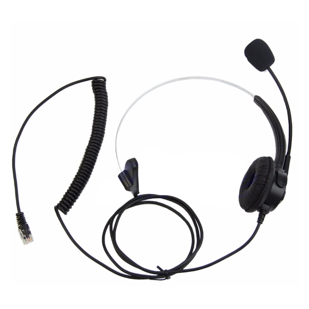4-Pin RJ11 Monaural Corded Operator Call Center Telephone Headset ...