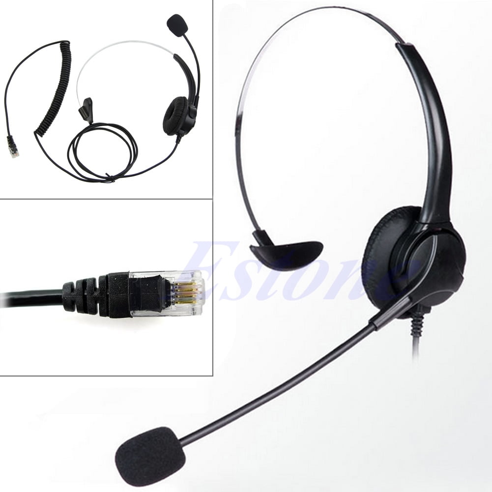 4-Pin RJ11 Monaural Corded Operator Call Center Telephone Headset ...