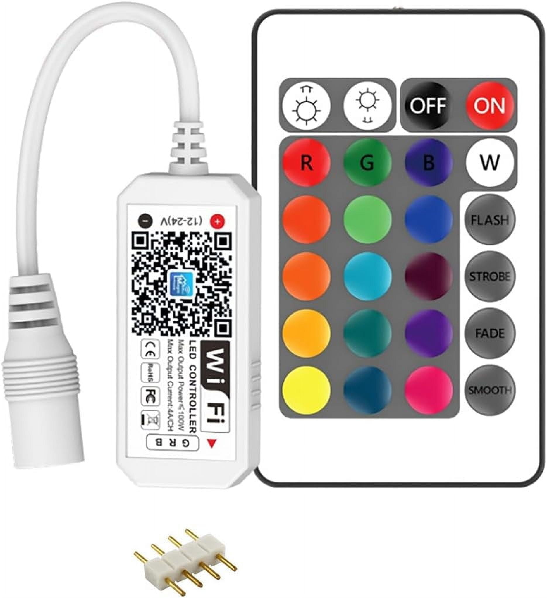4 Pin Smart WiFi and RF Wireless Remote RGB LED Controller, WiFi Control Box for RGB LED Strip ...
