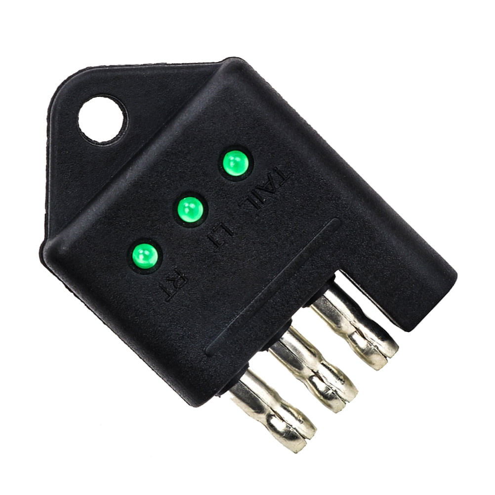 4 Pin Socket Tester Plug Trailer Hitch Tow Bar Adaptor Black - Walmart.com
