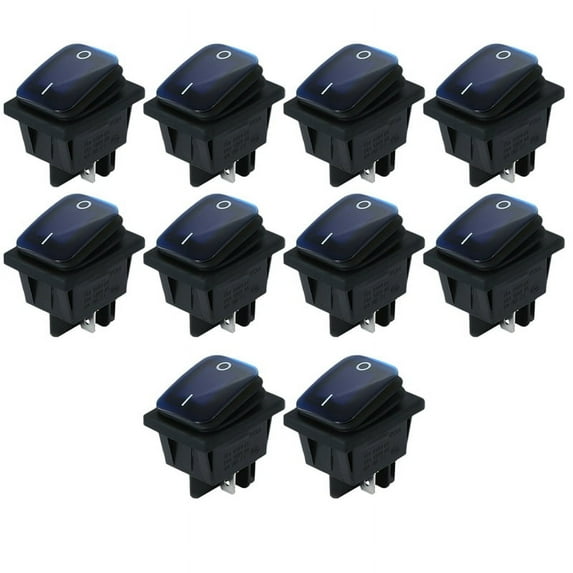 4 Pins Waterproof Rocker Switch 250V 16A Car Boat Button with LED Light ...