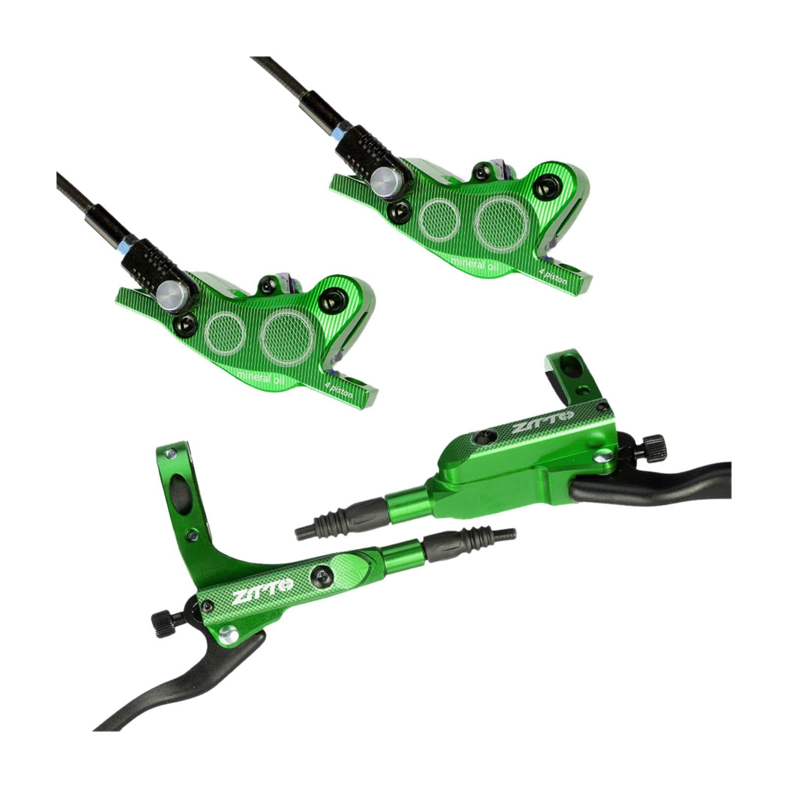 4 Piston Hydraulic Disc Brake Set for Mountain Bike, Disc Brake Front ...
