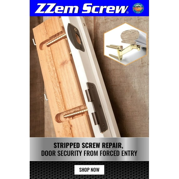 ZZem Screw 4-Pack: Door Security & Stripped Screw Hole Repair Kit with ...